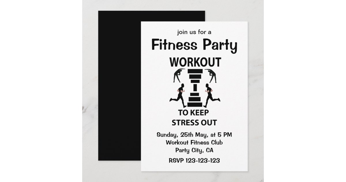 Workout Fitness Exercise Fitness Party Invitation | Zazzle