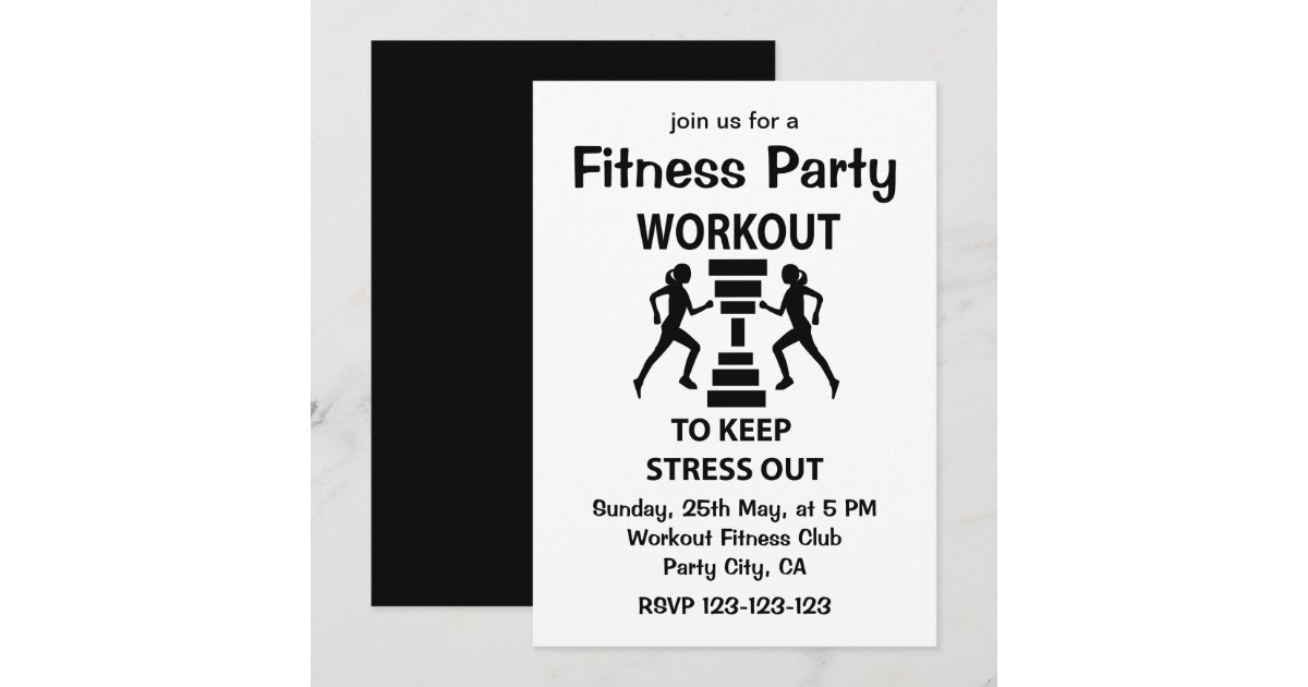 Workout Fitness Exercise Fitness Party Invitation | Zazzle
