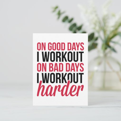 Workout Harder Gym Quote Postcard | Zazzle