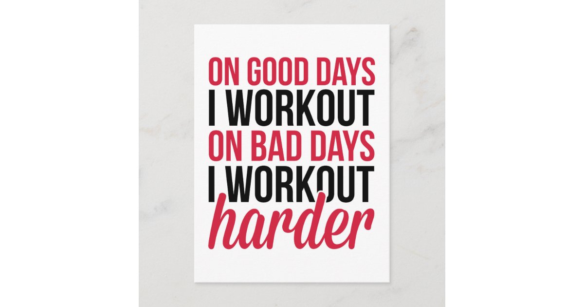 Workout Harder Gym Quote Postcard | Zazzle