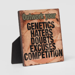 Workout Inspirational Words - Outwork - Motivation Plaque | Zazzle