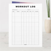 Workout Log + 30 Day Challenge & Tracker Card | Zazzle