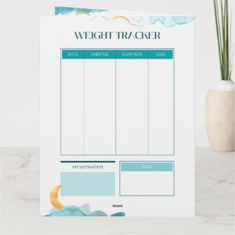 Workout Log and Fitness Tracker Card | Zazzle