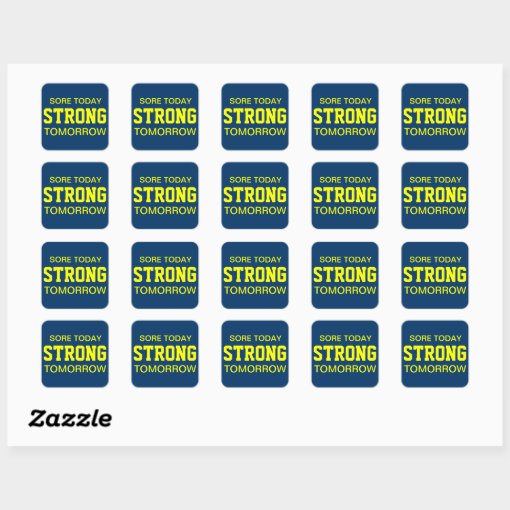 Workout Motivation Square Sticker | Zazzle