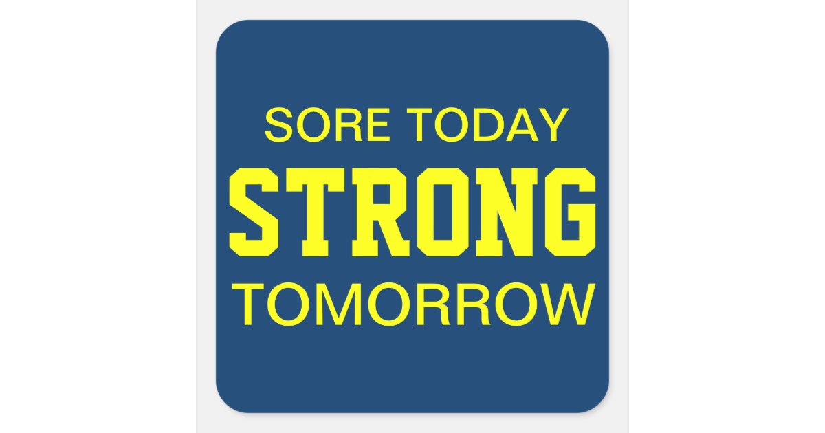 Workout Motivation Square Sticker | Zazzle