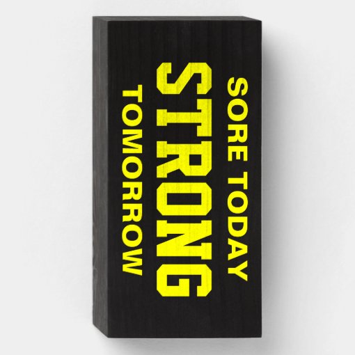 Workout Motivation Wooden Box Sign | Zazzle
