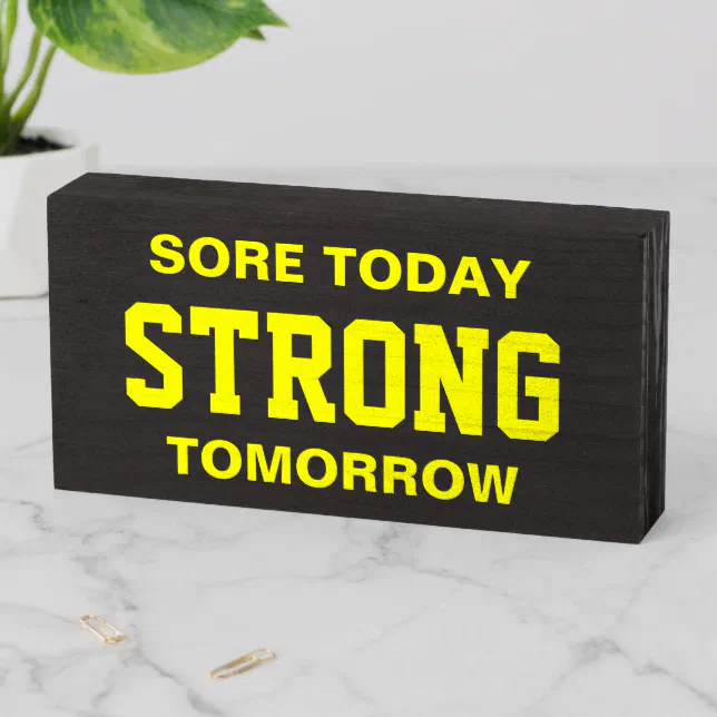 Workout Motivation Wooden Box Sign | Zazzle
