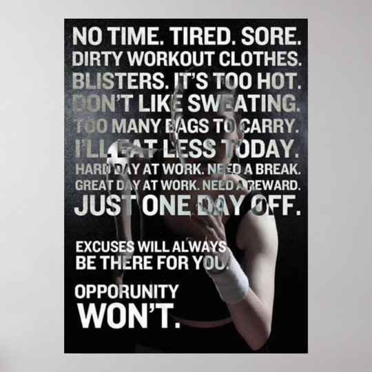 Workout Motivational Poster | Zazzle.com