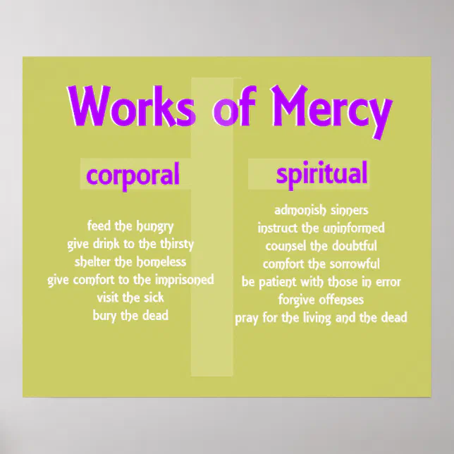 Works of Mercy Poster customizable graphic art | Zazzle