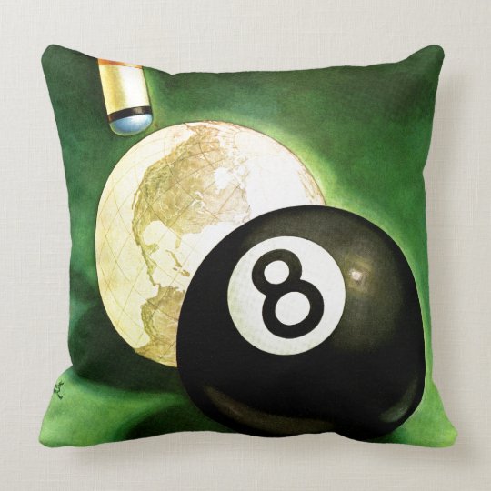 World as Cue Ball Throw Pillow | Zazzle.com