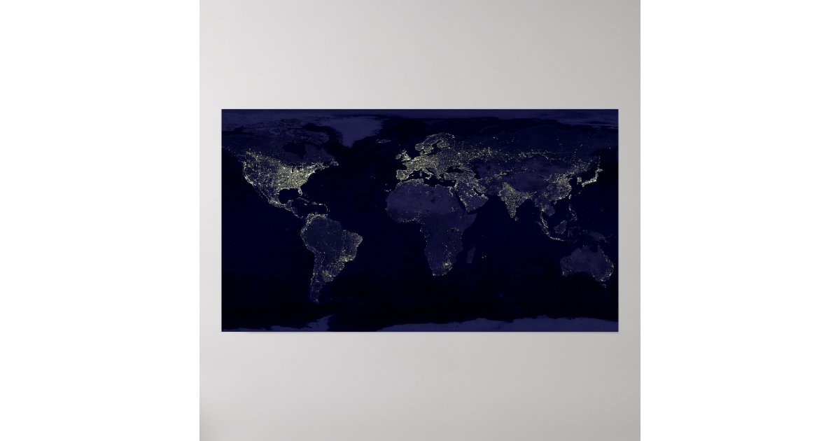 World at night poster | Zazzle