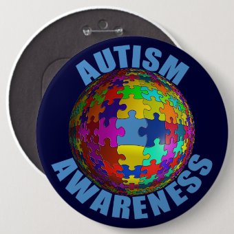 World Autism Awareness Button (extra large) | Zazzle