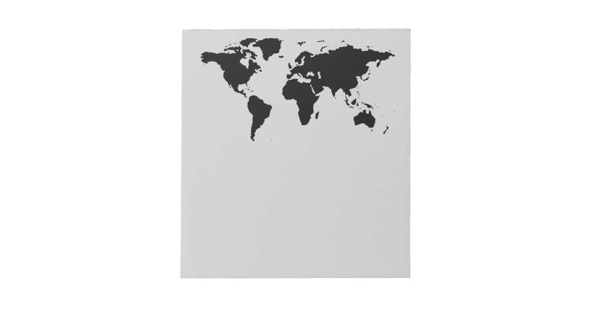 world black graphic map notepad | Zazzle