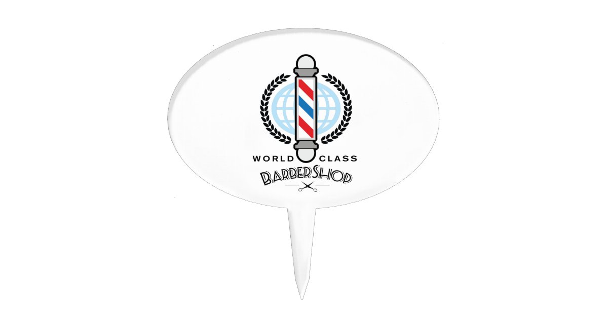 World Class Barber Shop Cake Topper | Zazzle