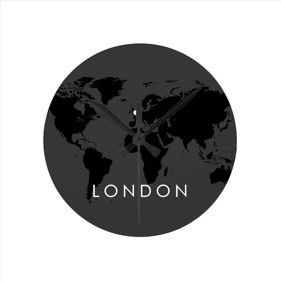 World Clock Custom Elegant Modern City Time Zone | Zazzle
