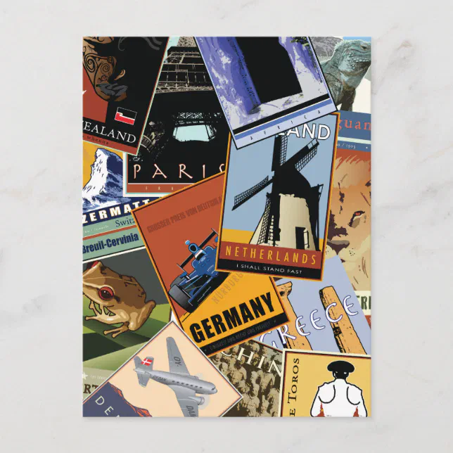 World Collage Postcard | Zazzle