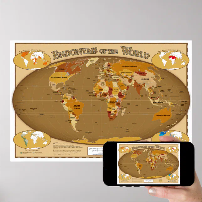 World Countries in their Local Language (Endonyms) Poster | Zazzle