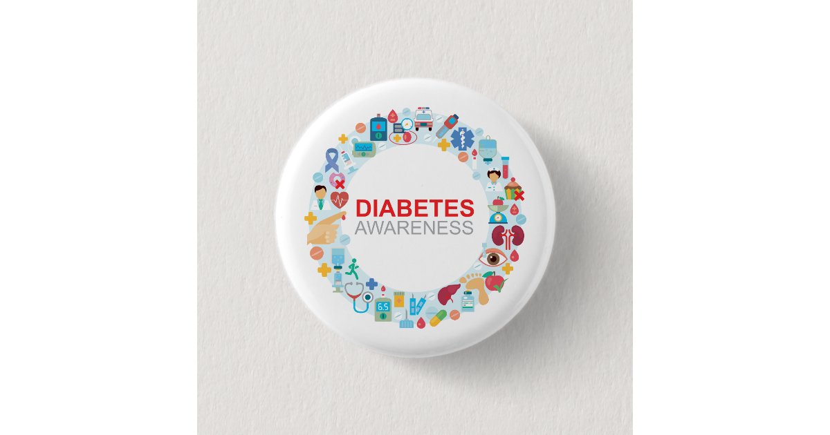 World Diabetes Day Awareness Circle Button | Zazzle