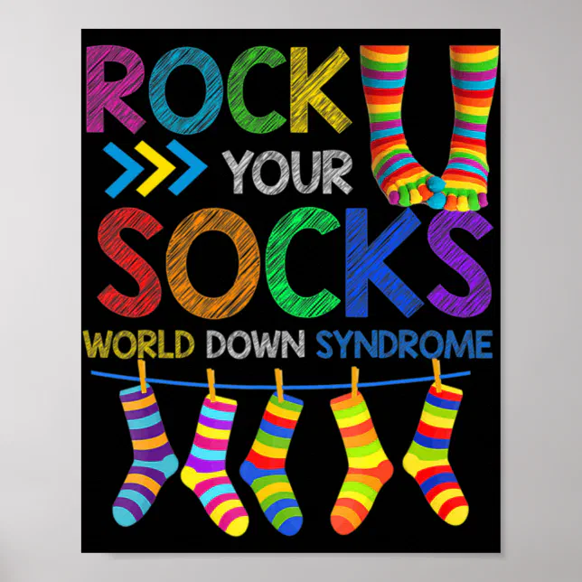 World Down Syndrome Day Rock Your Socks Awareness Poster | Zazzle