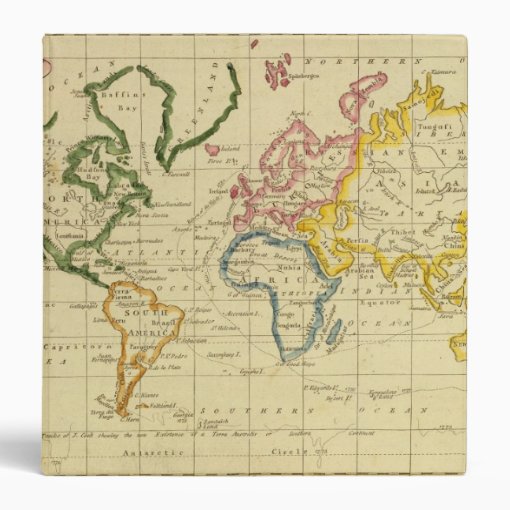 World engraved map 3 ring binder | Zazzle