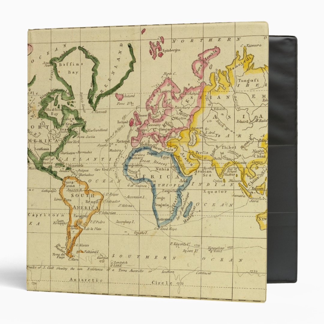World engraved map 3 ring binder | Zazzle