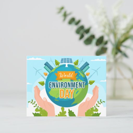 World Environment Day 5 June Planet in our Hands Postcard | Zazzle