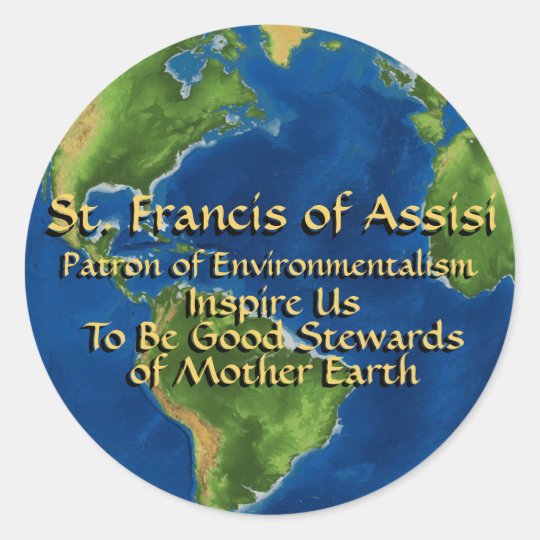 World Environment Day & St Francis of Assisi Classic Round Sticker ...