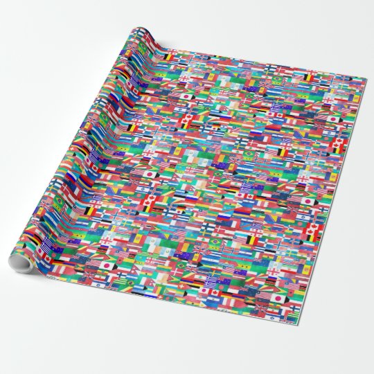 World Flag Collage Wrapping Paper | Zazzle.com