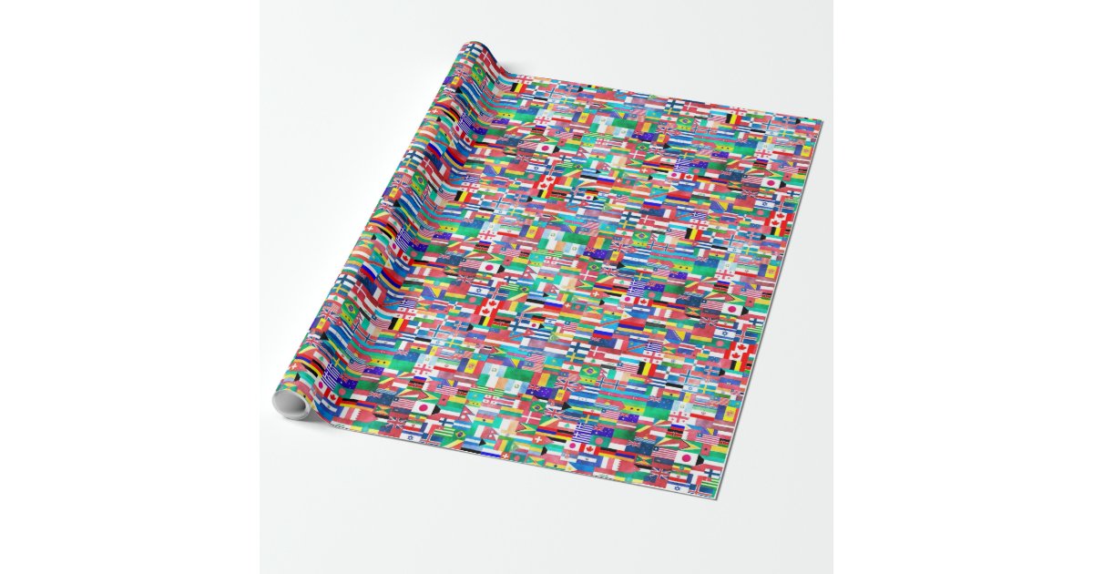 World Flag Collage Wrapping Paper | Zazzle.com