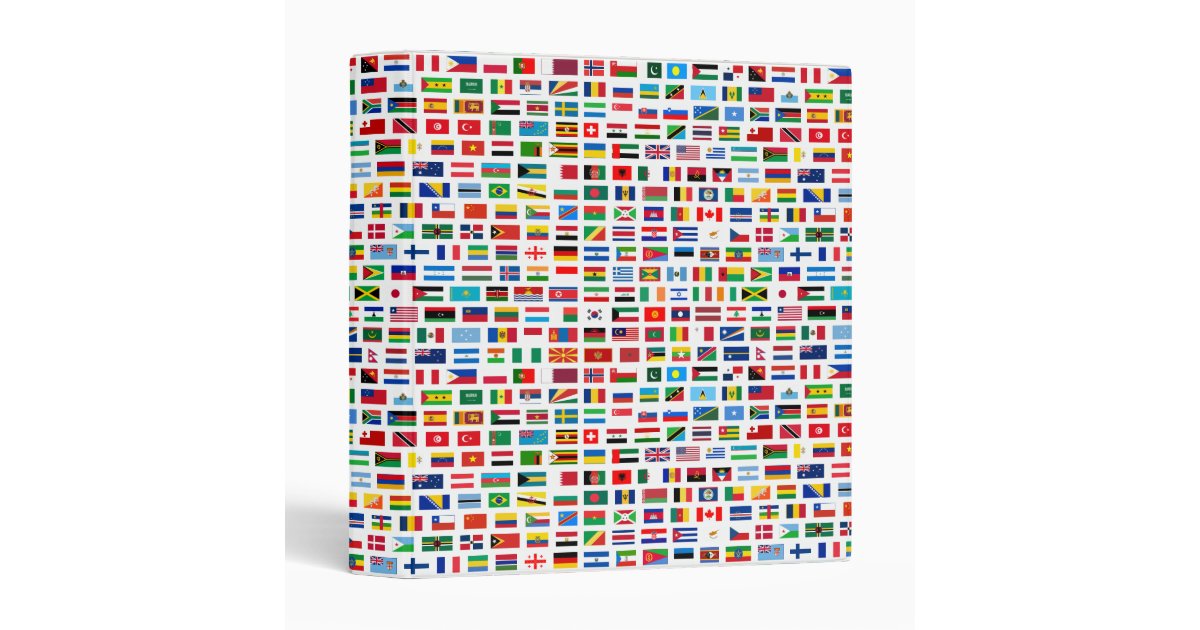 World flags 3 ring binder | Zazzle