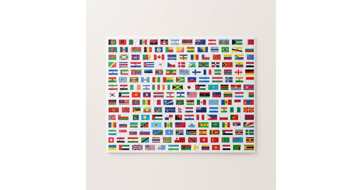 World flags jigsaw puzzle | Zazzle