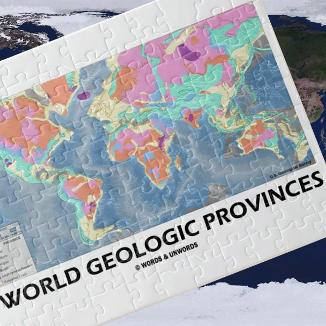 World Geologic Provinces (World Map Geology) Jigsaw Puzzle | Zazzle