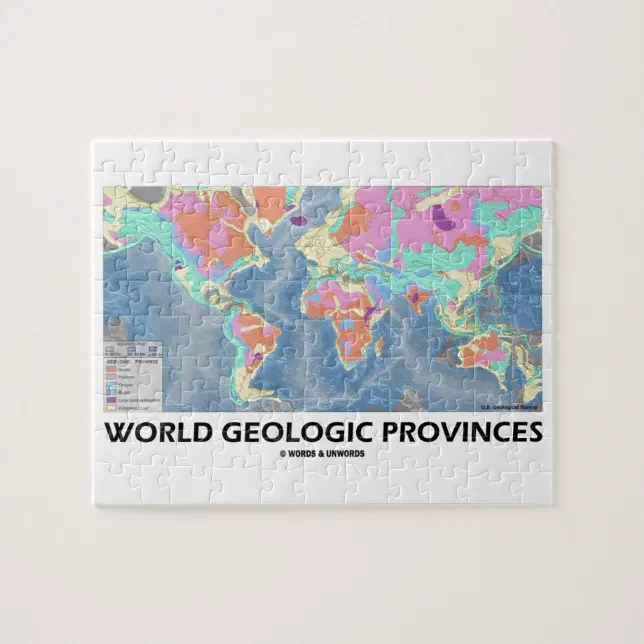 World Geologic Provinces (World Map Geology) Jigsaw Puzzle | Zazzle