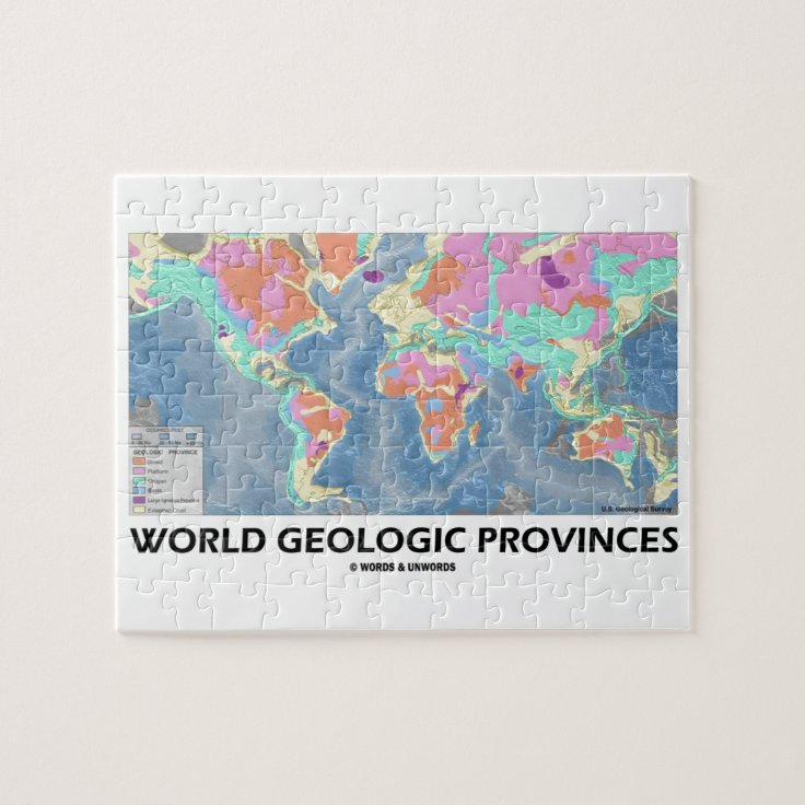 World Geologic Provinces (World Map Geology) Jigsaw Puzzle | Zazzle