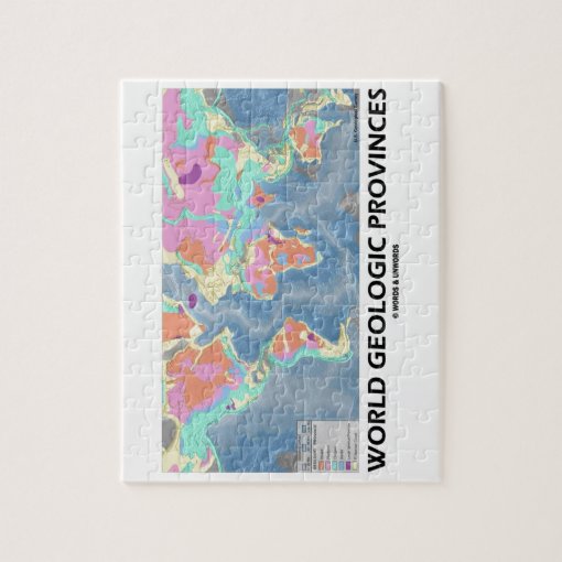 World Geologic Provinces (World Map Geology) Jigsaw Puzzle | Zazzle