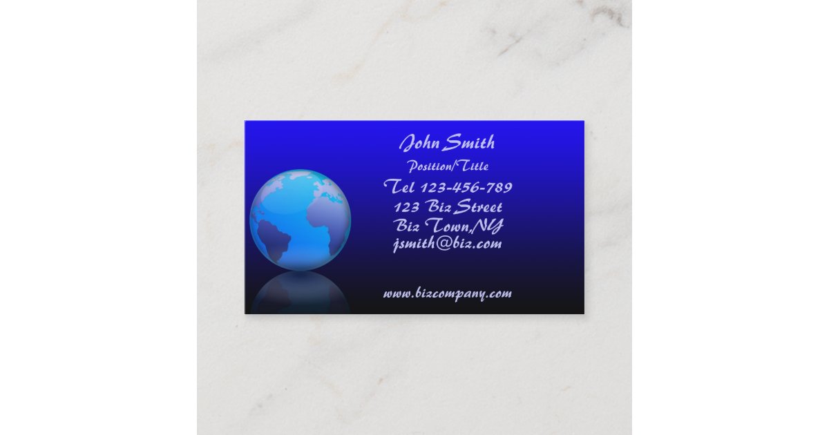 World Globe Business Card Template | Zazzle