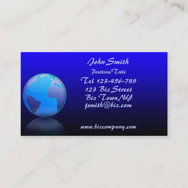 World Globe Business Card Template | Zazzle