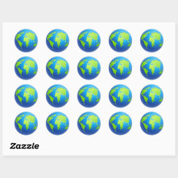 World Globe Classic Round Sticker | Zazzle