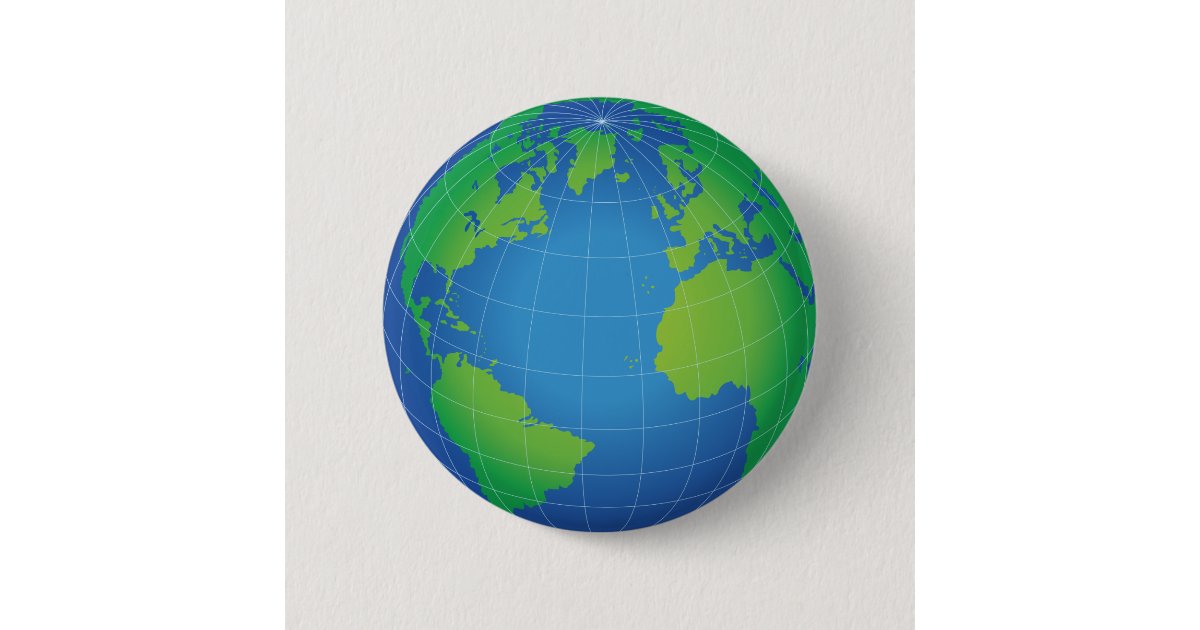 World Globe Map Button | Zazzle