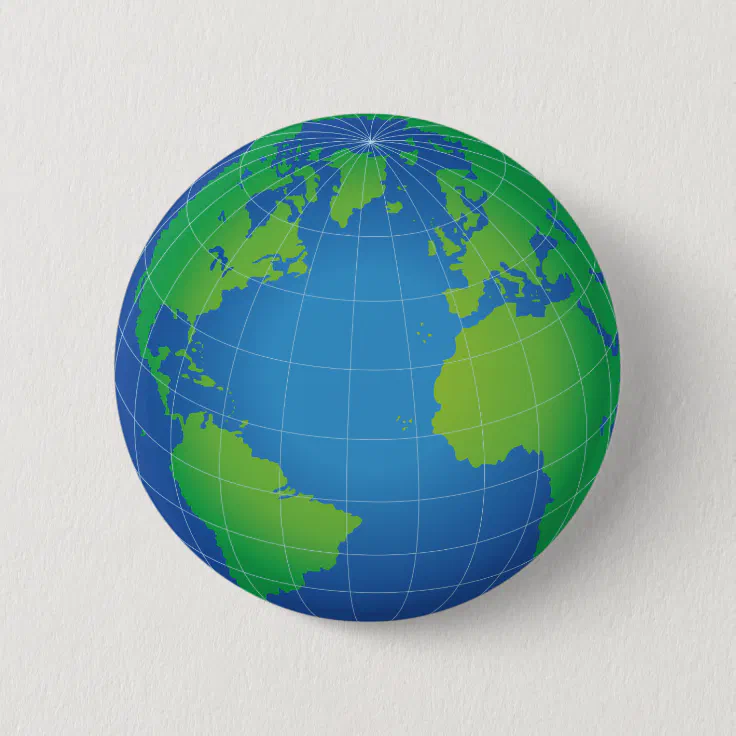 World Globe Map Button | Zazzle