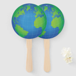 World Globe Map Hand Fan | Zazzle