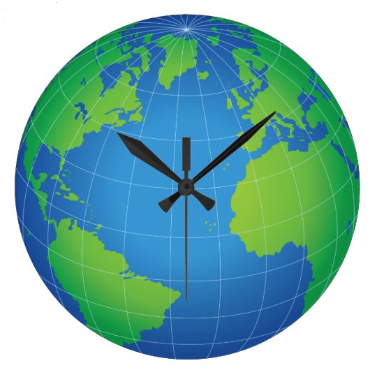 World Globe Map Large Clock | Zazzle.com