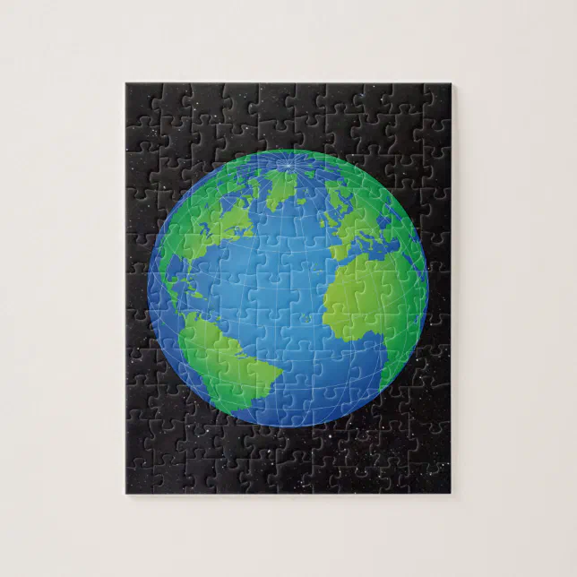 World Globe Map Starry Sky Jigsaw Puzzle | Zazzle