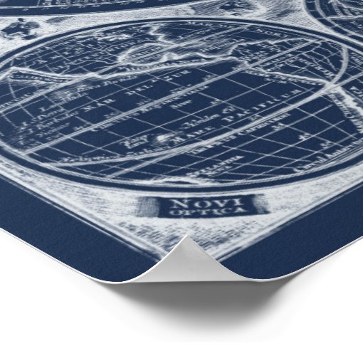 World Globes Blueprint Poster | Zazzle