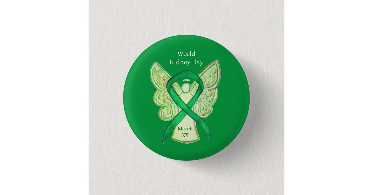 World Kidney Day Awareness Ribbon Pin Button | Zazzle