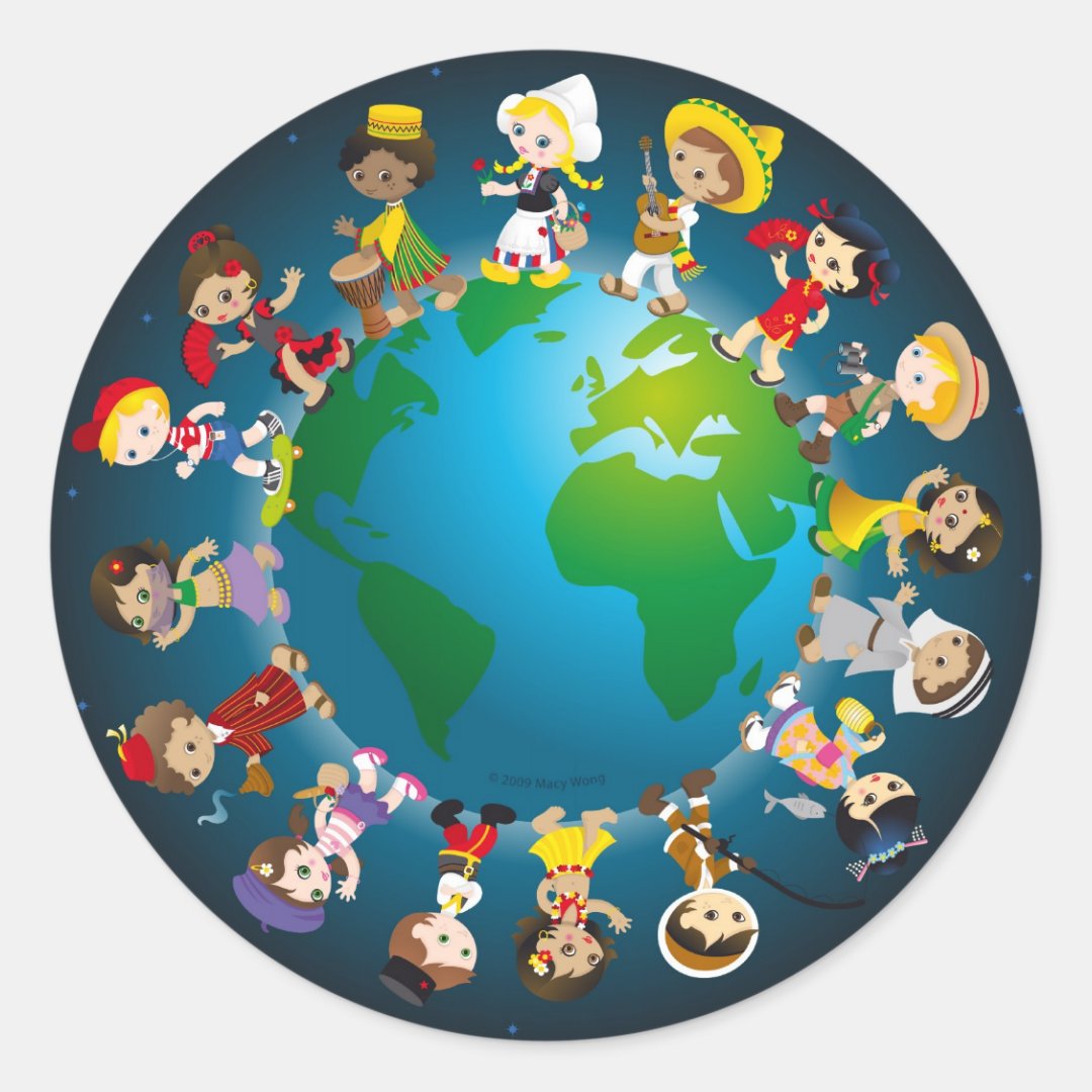 World kidz classic round sticker | Zazzle
