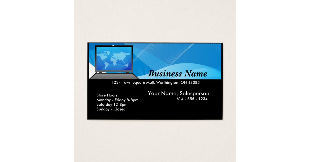 World Laptop/Computer Business Card | Zazzle.com