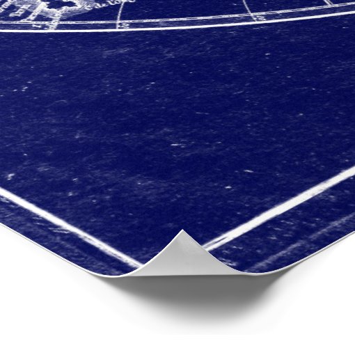 World Map (1775) Blue & White Poster | Zazzle