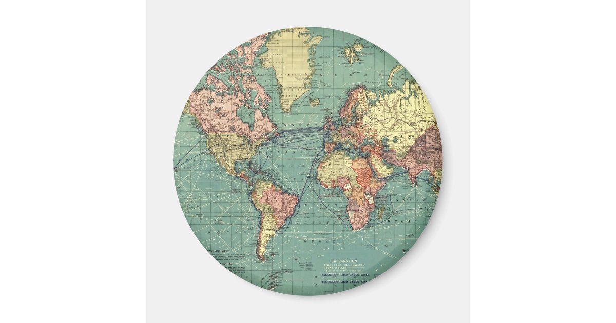 World map 1919 magnet | Zazzle