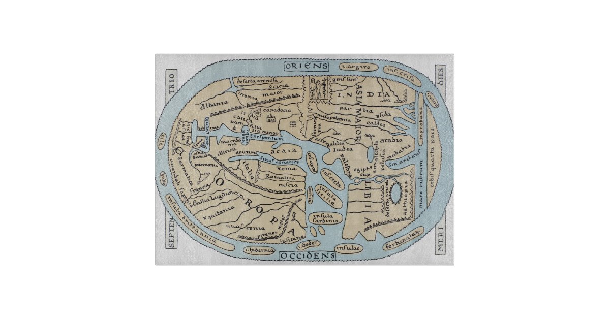 WORLD MAP 2ND CENTURY CUTTING BOARD | Zazzle